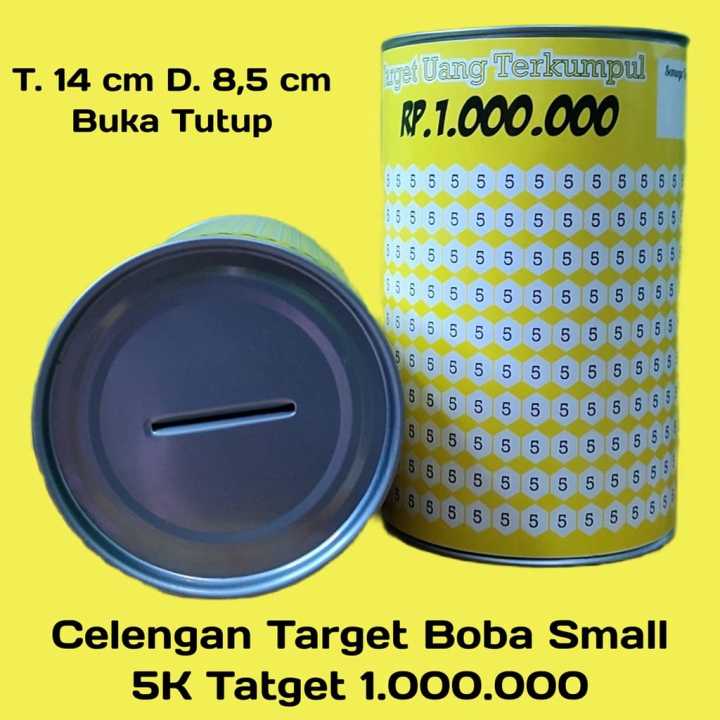 Celengan target VIRAL BOBA SMALL buka tutup Celengan BOBA tabungan ...