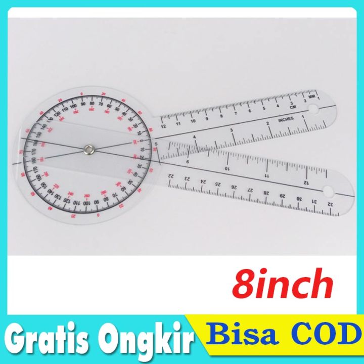 8Inch Goniometer Alat Fisioterapi Penggaris Sudut Ortopedi Medis ...
