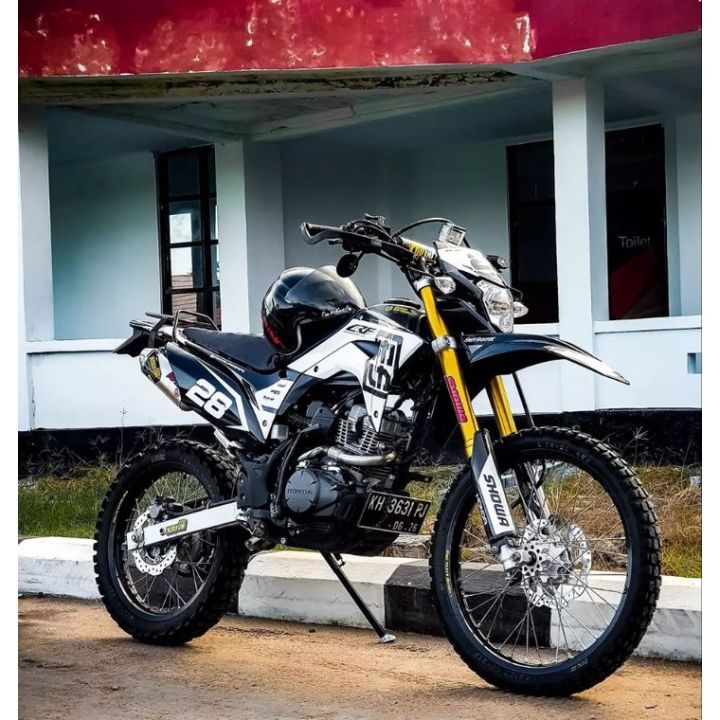decal crf hitam putih simple full body custom glosy halus | Lazada ...