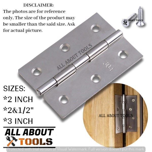 (AAT) 2 PCS Stainless Steel Durable Door Hinges (2", 2&1/2" and 3 ...