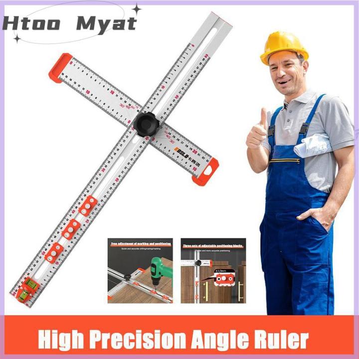 tantuoye 4 In 1 Drilling Positioning Ruler Combination Angle Ruler T ...