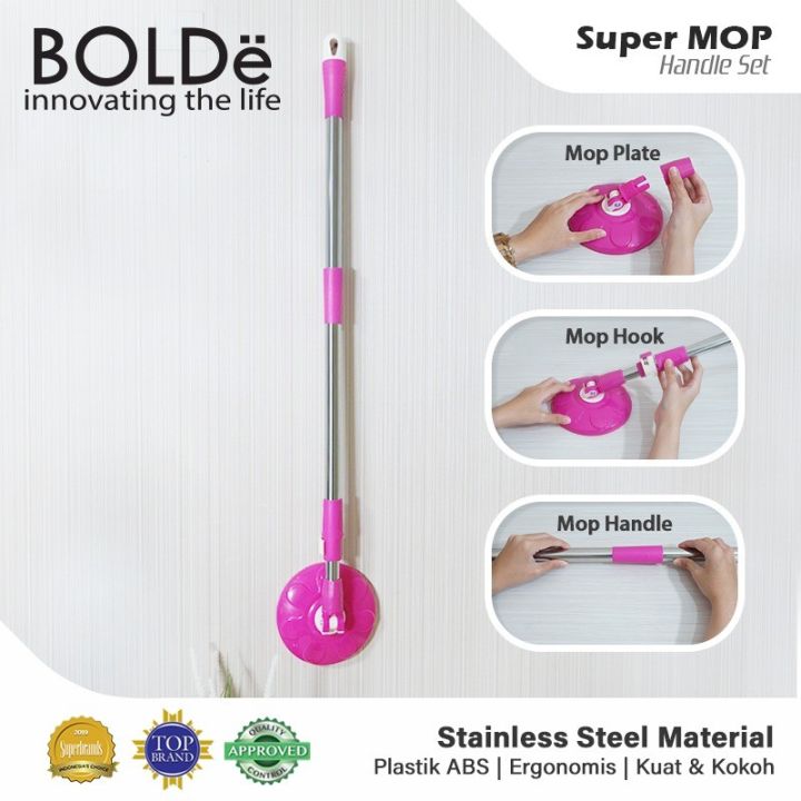 BOLDe Handle Sets Super Mop Semua Tipe Refill Gagang Pel Super Mop 100% ...