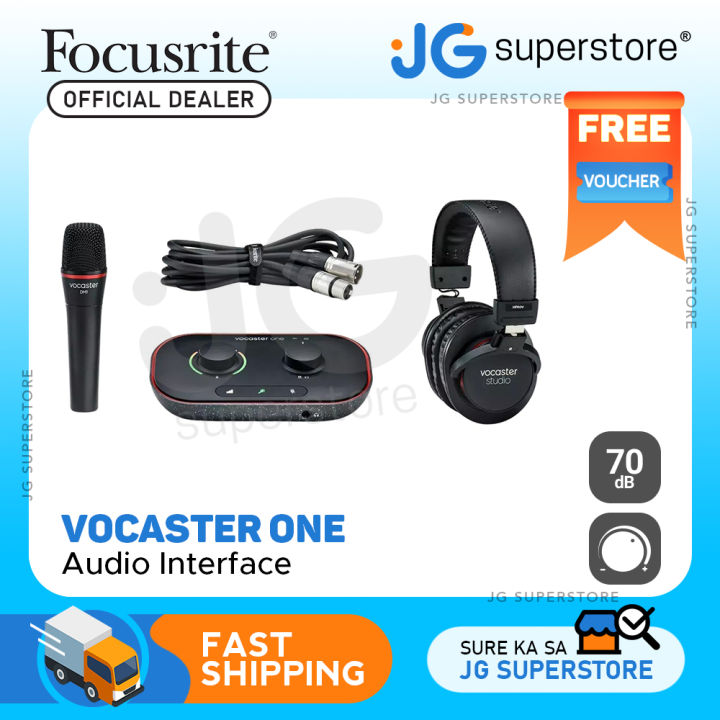 Focusrite Vocaster One Audio Interface with Volume Control, Auto-Gain ...
