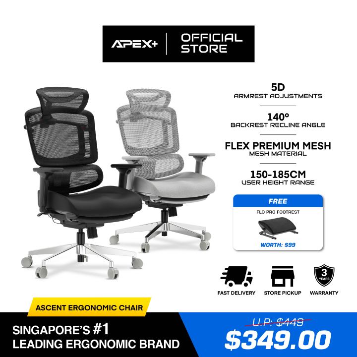 APEX+ Ascent Ergonomic Mesh Office Chair with Plush Foam Seating | X6 ...
