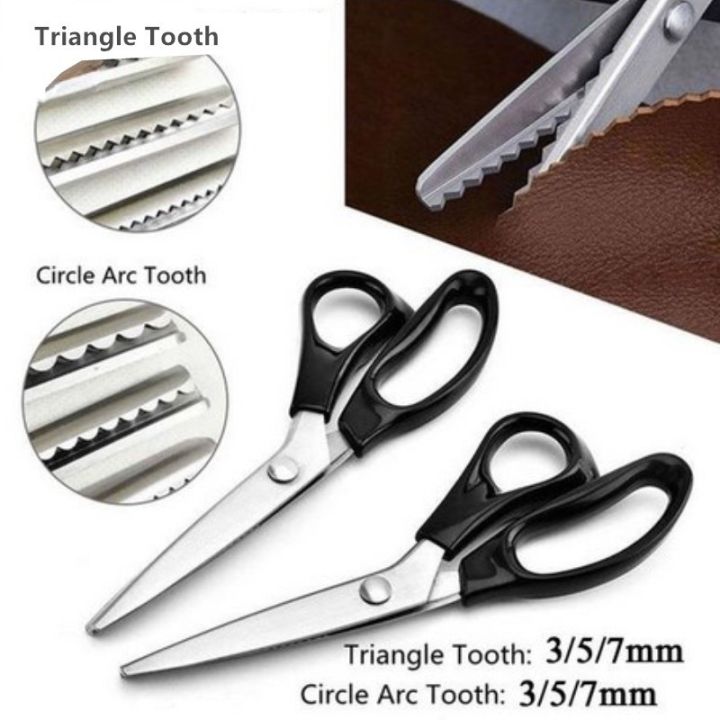 Stainless Steel Pinking Shears Sewing Scissor Fabric Leather Craft ...