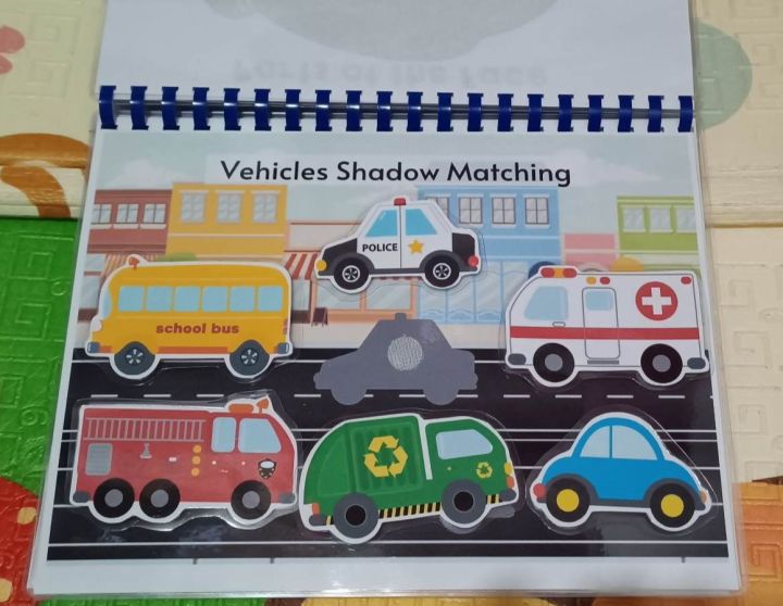 Vehicles Shadow Matching Busy Book Interactive Laminated Activity ESL ...