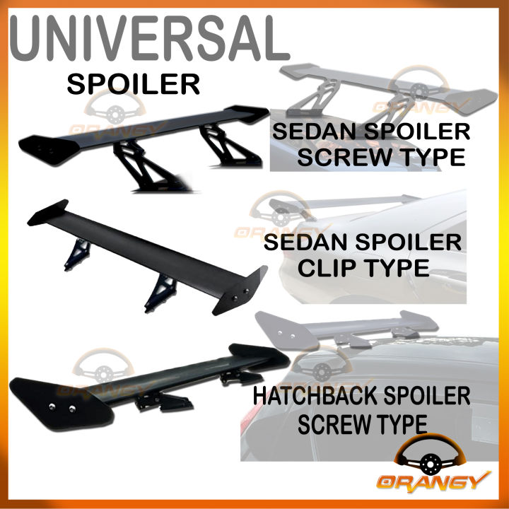 Universal Sedan / Hatchback Aluminum Spoiler Black Single Screw Type ...