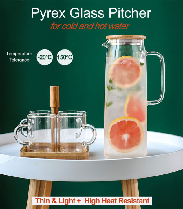 Elitrend High Borosilicate Glass Jug Water Jug Cold Hot Boiled Water ...