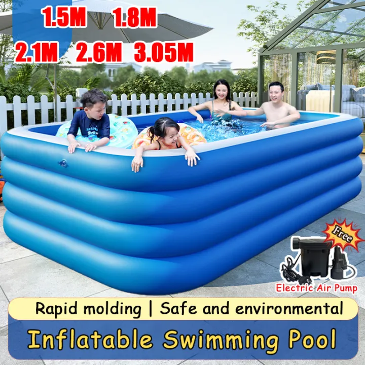 Portable Thickened Inflatable Swimming Pool For Kids With Electric Alr ...