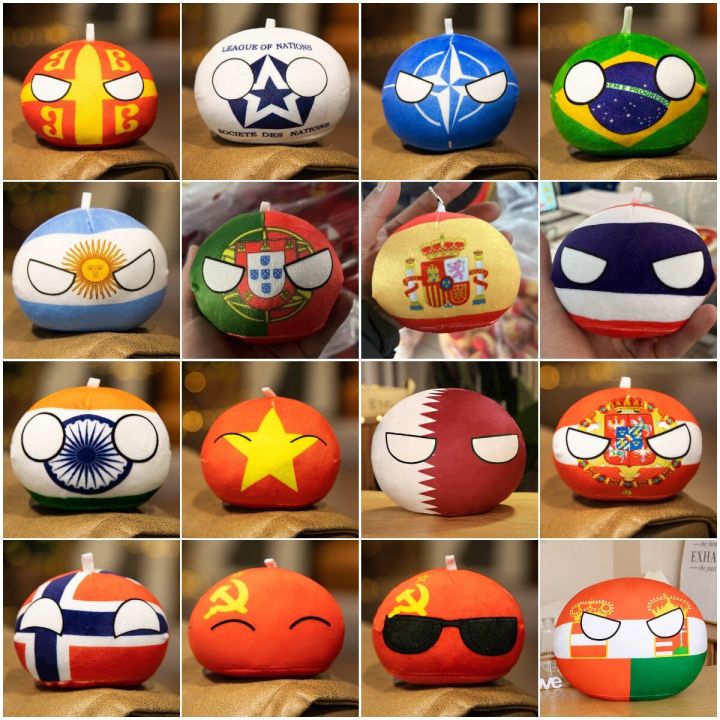 50 Styles 10Cm Country Ball Plush Toys Polandball Pendant Country Flag ...