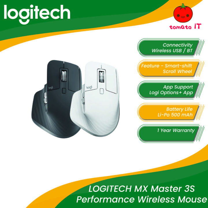 LOGITECH MX Master 3S Wireless Performance Mouse (Graphite/Pale Grey) | Lazada