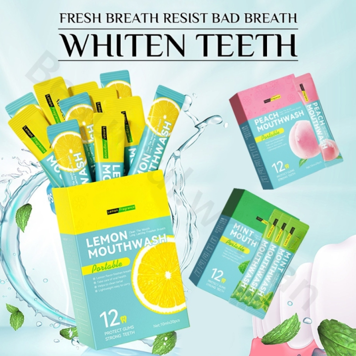20Pcs/Box Travel Mouth Wash Packets Portable Disposable Mouthwash Bag ...