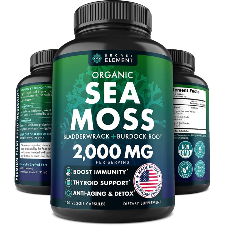 ไอริชซีมอสเข้มข้นสูงสุดจากอเมริกา +++ Secret Element Organic Sea Moss ...