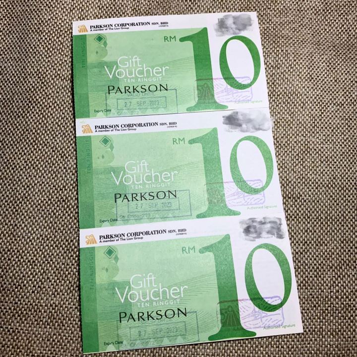 (READY STOCK) AUTHENTIC PARKSON Gift Voucher RM10 | Lazada