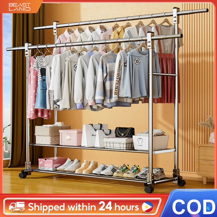 Stainless Clothes Rack with Wheels Heavy Duty Sampayan Drying Rack ...