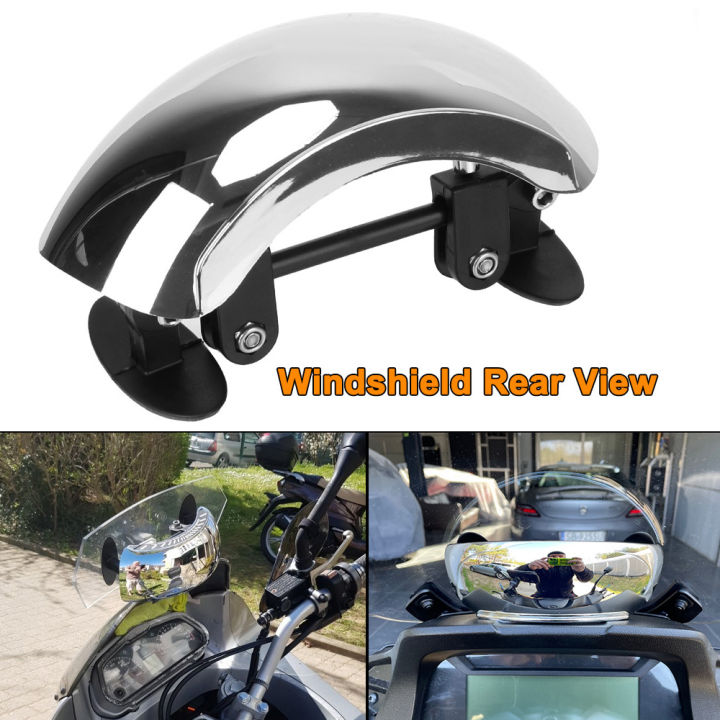 Motorcycle Windshield Rear View Mirror Wide Angle HD 180 Degree Safety ...