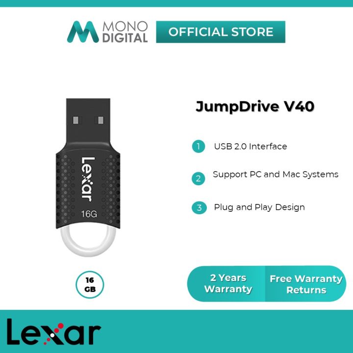 LEXAR JUMPDRIVE V40 PENDRIVE USB 2.0 FLASH DRIVE THUMBDRIVE PENDRIVE WITH KEYCHAIN HOLE 16GB ...