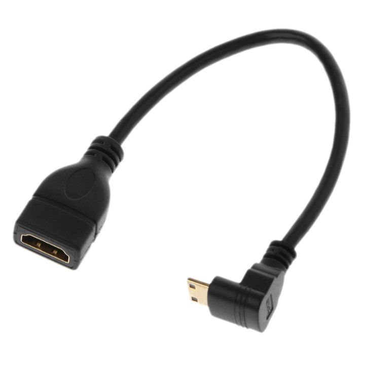 90องศา Mini Usb Hdmi ชายที่ Hdmi ตัวเมียสายเคเบิล21ซม Th