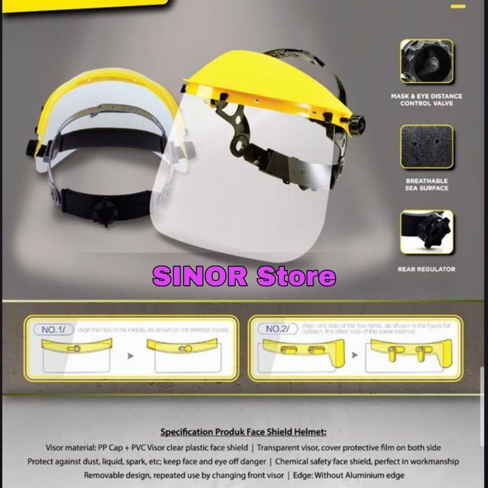 Full Face Shield LEGION Safety APD Pelindung wajah Gerinda Visor ...