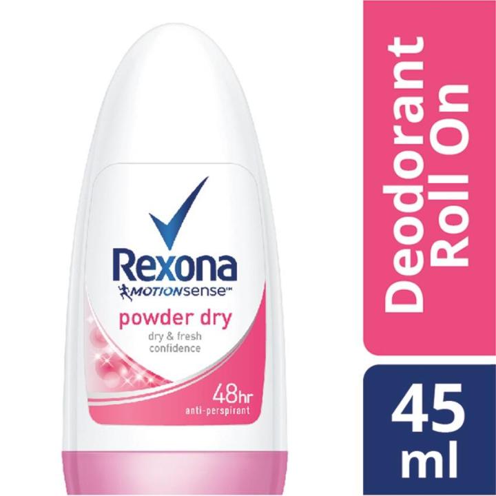 Rexona Women Anti-Perspirant Deodorant Roll On Powder Dry 45Ml | Lazada Indonesia
