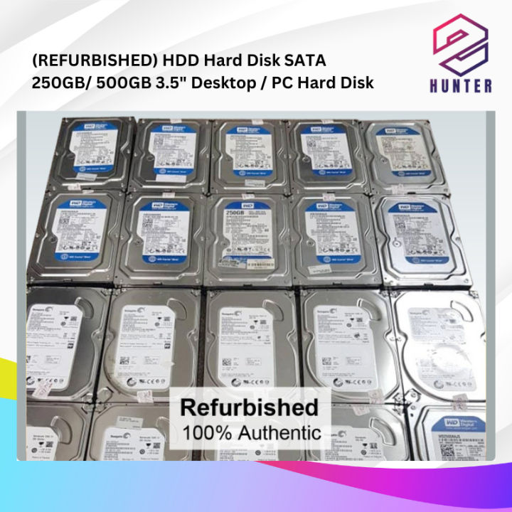 (REFURBISHED) HDD Hard Disk SATA 250GB/ 500GB 3.5" Desktop / PC Hard ...