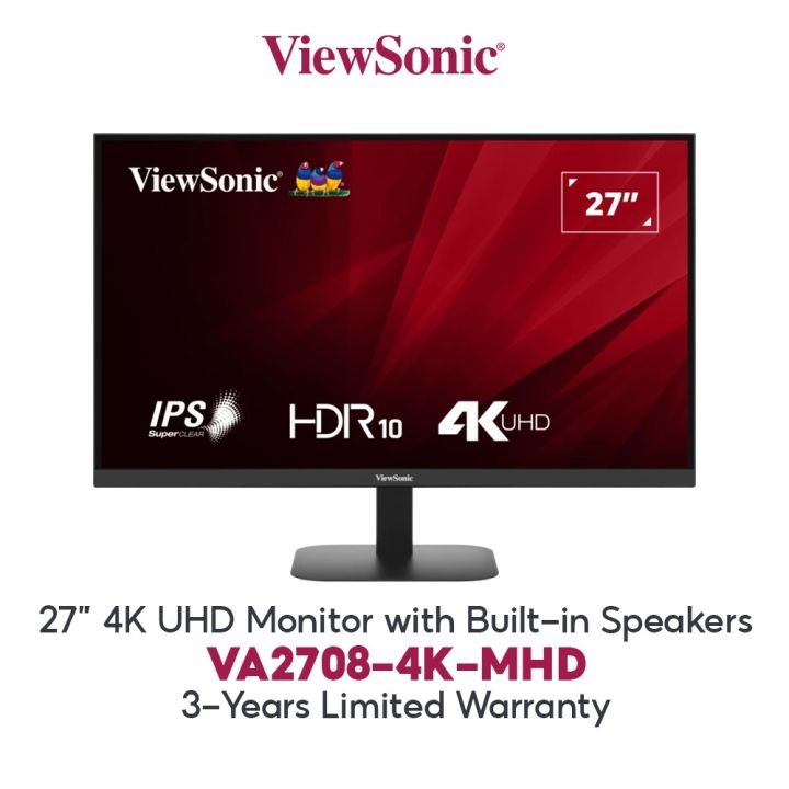 VIEWSONIC VA2708-4K-MHD 27" MONITOR WITH BUILT IN SPEAKER ( 27" IPS 4K ...