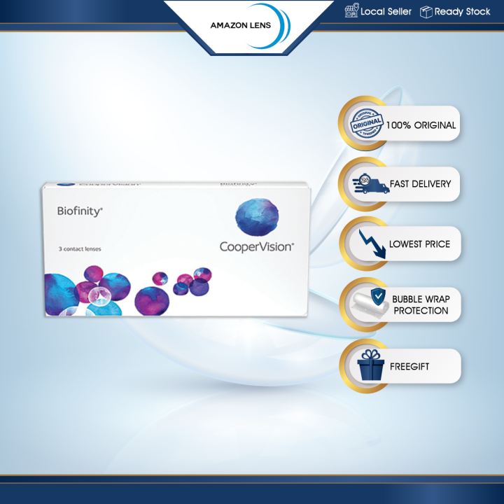 Biofinity CooperVision Silicone Hydrogel Clear Monthly Contact Lenses ...