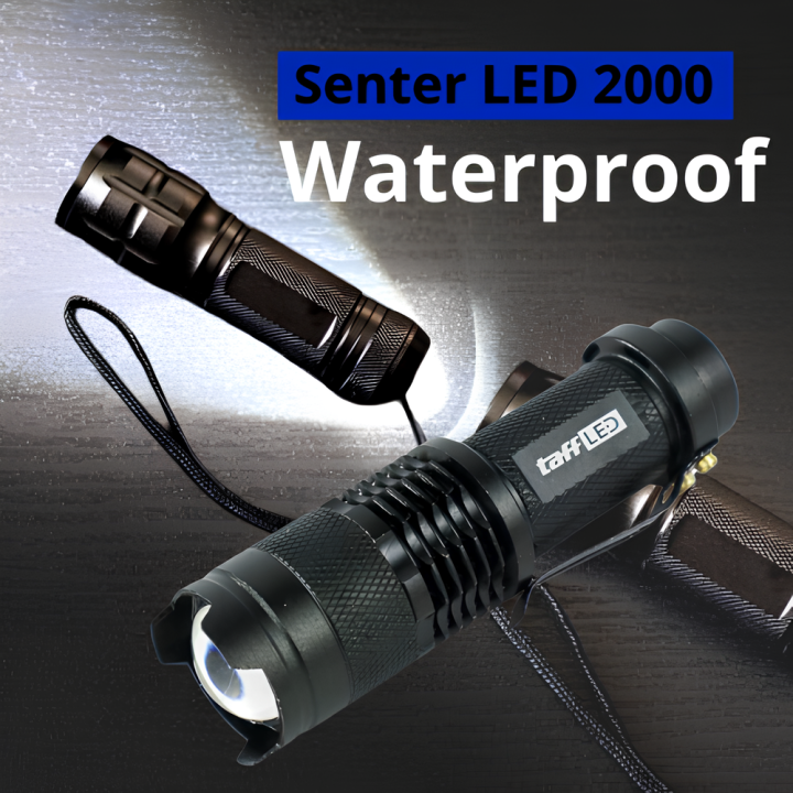 (COD) PENGIRIMAN CEPAT Senter LED 2000 Lumens Waterproof Pocketman P1 / SENTER terang jarak jauh ...