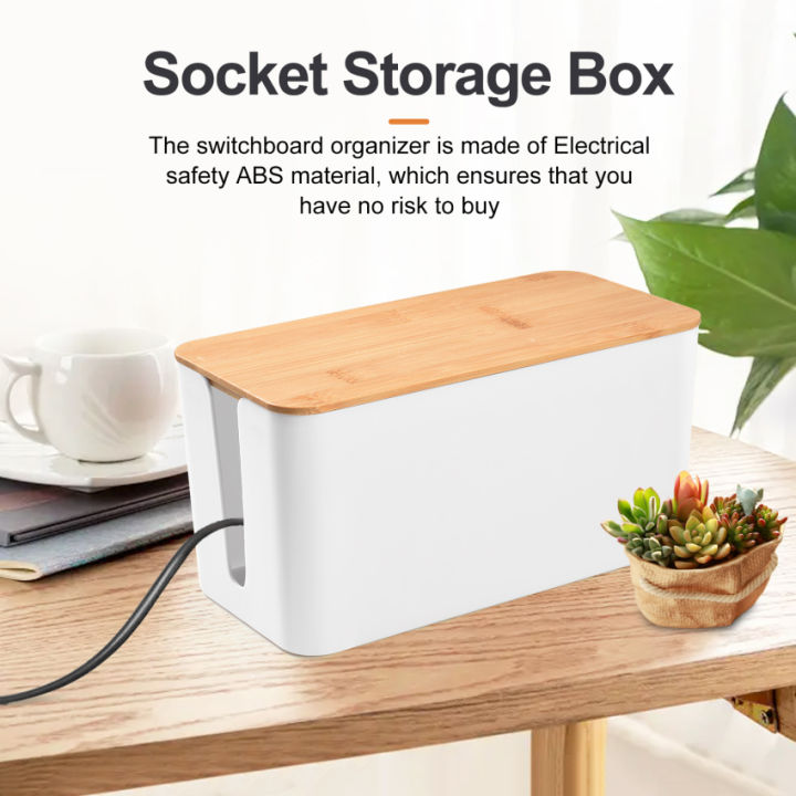 Cable Management Box Power Stripe Organizer|Cord Organizer Box Hide and ...