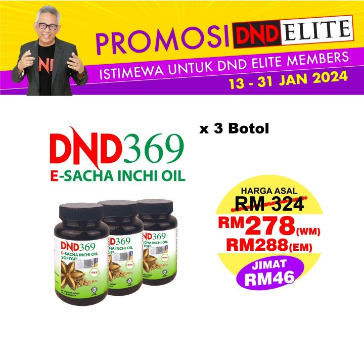 3 Botol DND 369 E-SACHA INCHI OIL SOFTGEL by DR NOORDIN DARUS. Minyak ...