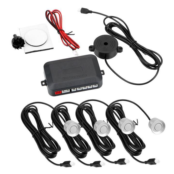 Car Distance Detection System 4 Sensors Buzzer 12V Car Parking Sensor ...