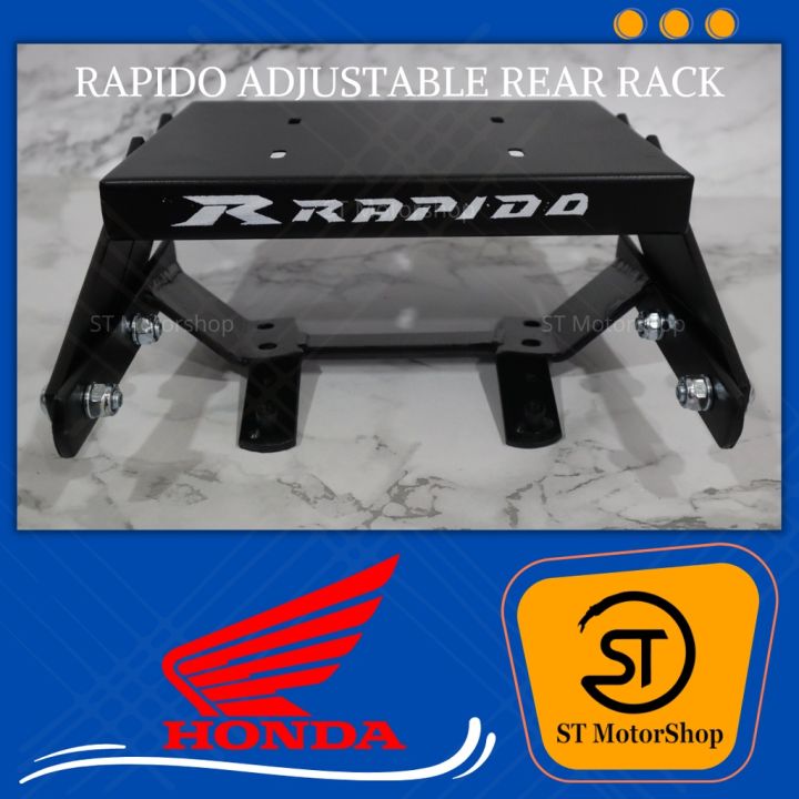 RAPIDO ADJUSTABLE REAR RACK FOR HONDA RS150R WAVE DASH II/125I DASH ...