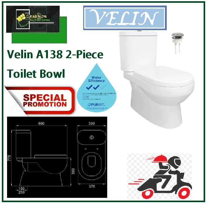 Velin 138 2-Piece Toilet Bowl / FREE EXPRESS DELIVERY | Lazada Singapore