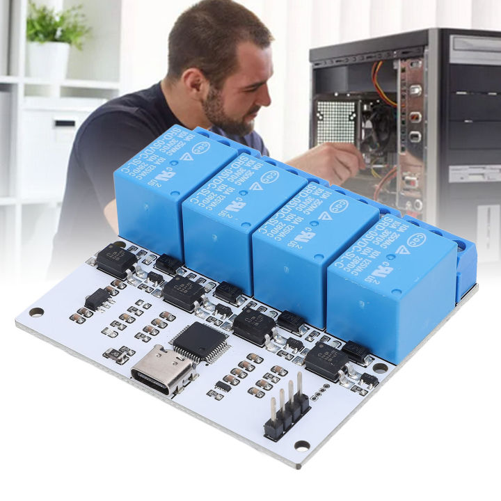 4 Channel USB to 340 Module Type C Interface Serial Control Relay ...