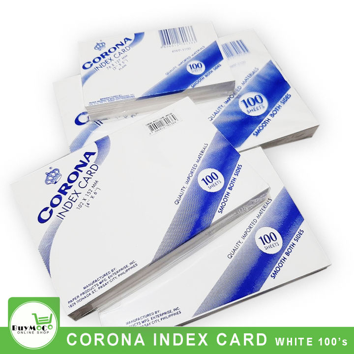 CORONA INDEX CARD 5”x 8” 100 SHEETS PLAIN WHITE | Lazada PH