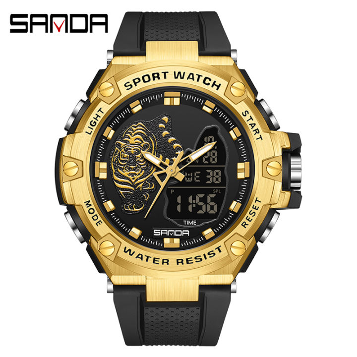 SANDA Official Beast Dial Sport Military Quality Falling Resistant ...