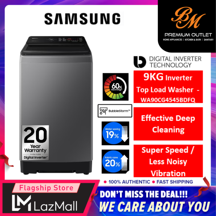 Samsung [ WA90CG4545BDFQ ] 9Kg Top Load Washer With Wobble Technology ...