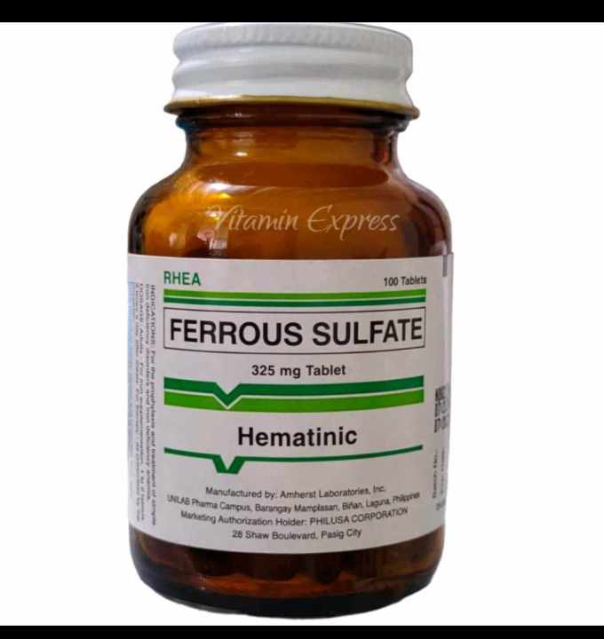 Rhea Iron Ferrous Sulfate 100 Tablets 1 Bottle | Lazada PH