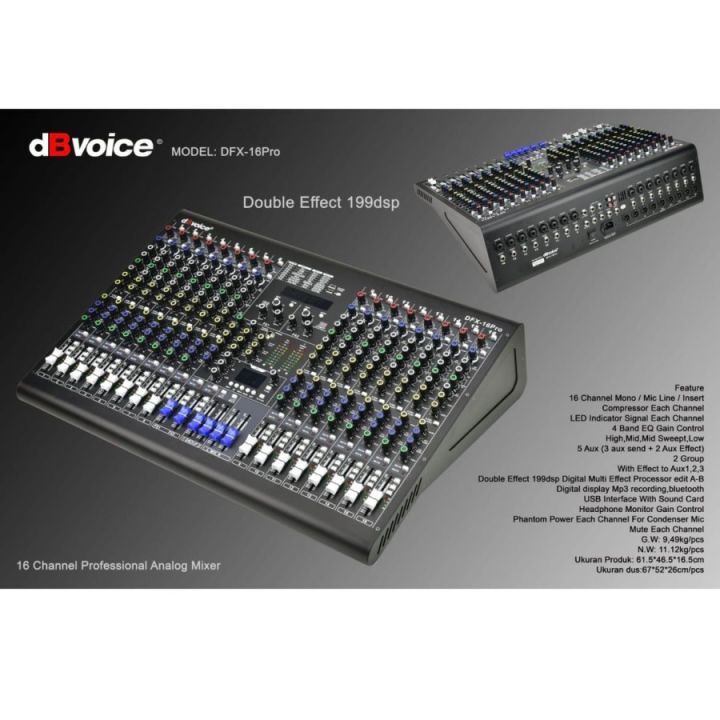 Mixer dB Voice DFX 16 PRO 16 Channel Dbvoice DFX 16PRO | Lazada Indonesia
