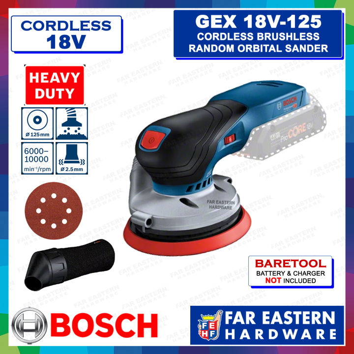 BOSCH GEX 18V-125 Cordless Brushless Random Orbit Orbital Sander 125mm w/ Variable Speed FAR ...