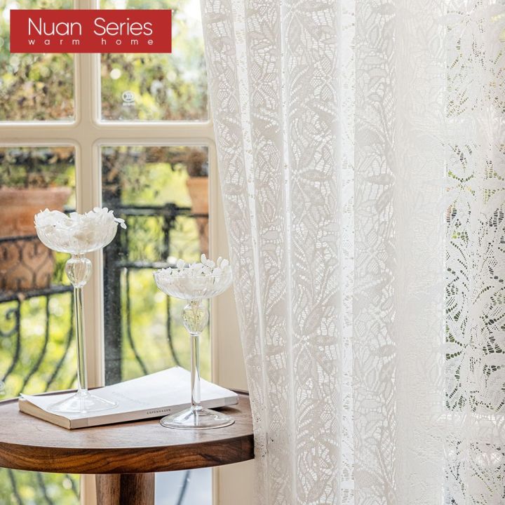 1PC Warp Knitted Lace Sheers Curtain French Lace Transparency Tulle ...