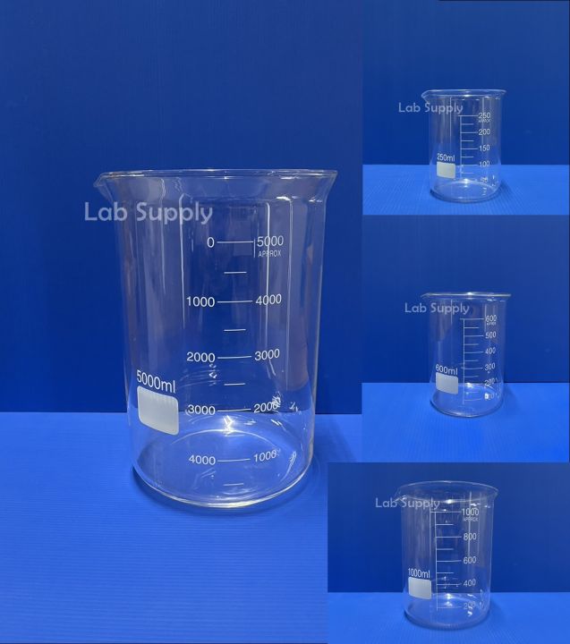 Czech_Beaker low form 250, 600, 1000 ml , บีกเกอร์แก้ว ขนาด 250, 600 ...