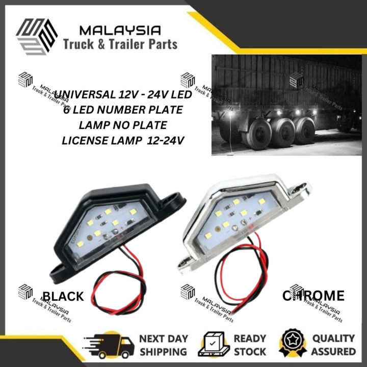 UNIVERSAL TRIANGLE LICENSE LAMP 6 LED 12V-24V TRUCK LICENSE PLATE LIGHT LAMPU LORI NOMBOR PLAT ...