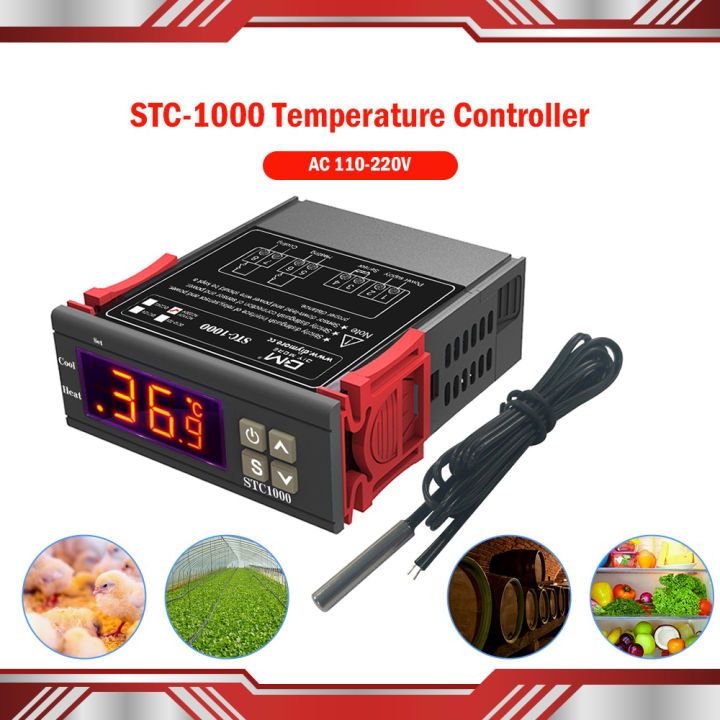 【Upgraded version】Original stc 1000 220v thermostat for Incubator temperature controller for ref ...