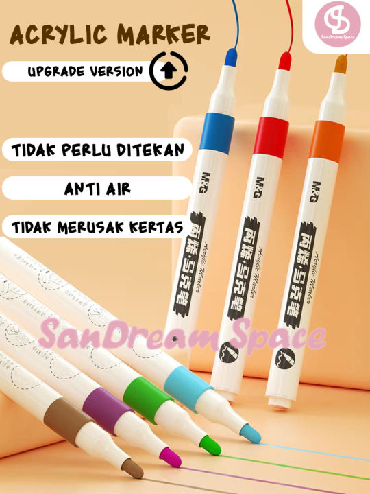 Acrylic Marker Spidol Warna Warni Multifungsi Anti Air 24 Warna Set cat ...