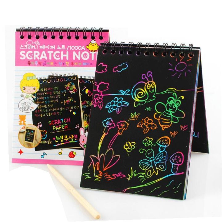 Scratch Note Art Book scratching book DIY Drawing Book Fun Activity ...
