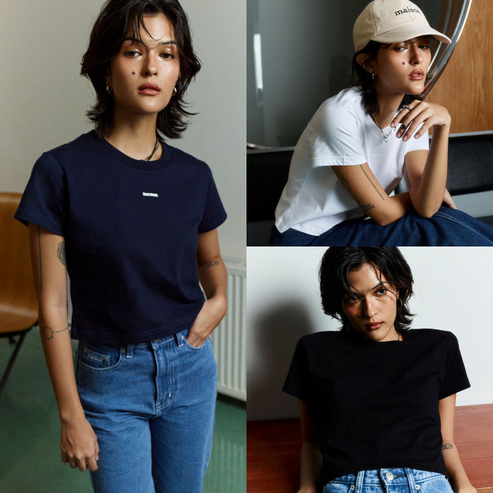 maison KEEPS | Essential Cropped "maison" Tee เสื้อยืดครอป | Lazada.co.th