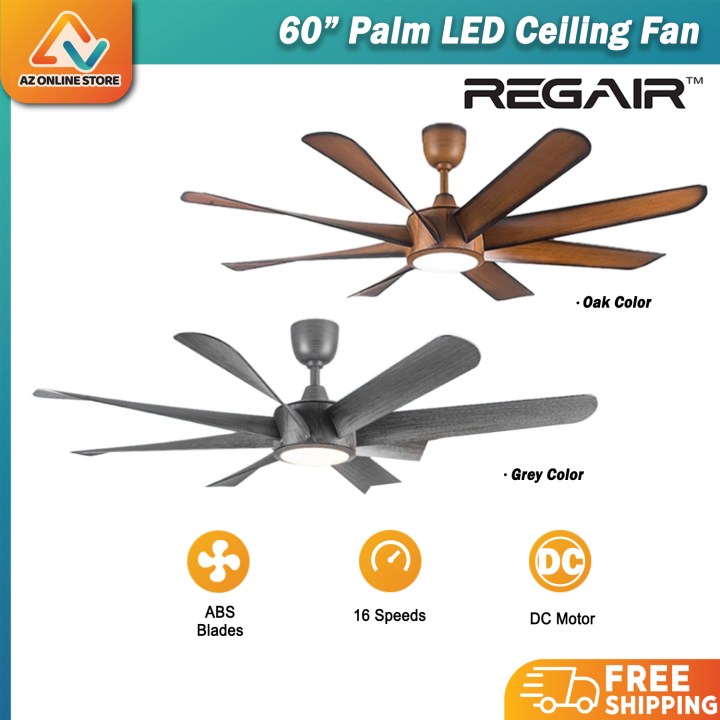 REGAIR INOVO PALM LED 8B Ceiling Fan With DC Motor 60 inches DC Remote ...