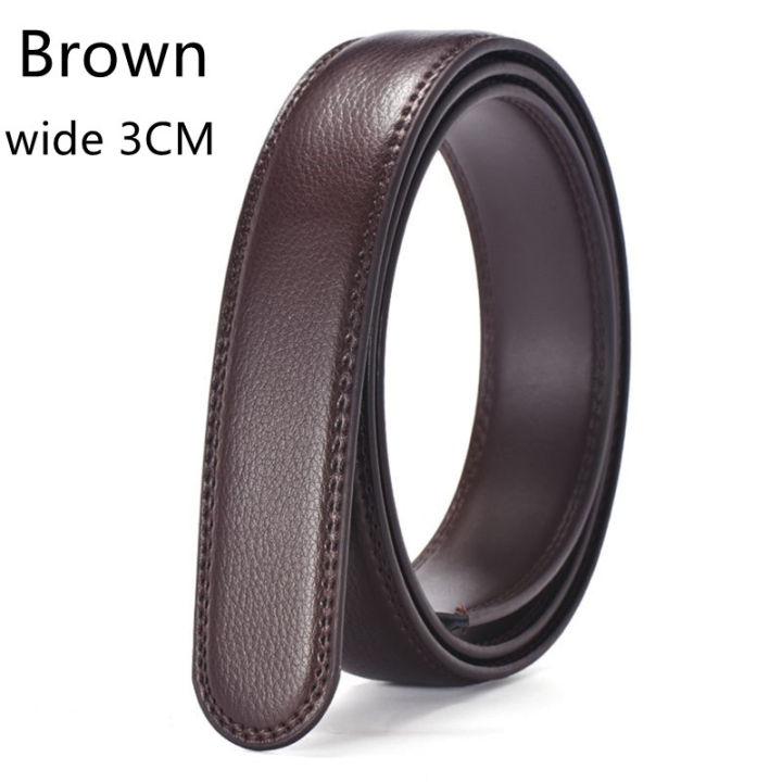 3.0cmVintage Leather Luxury Men's Belt Without Buckle Waist Strap ...