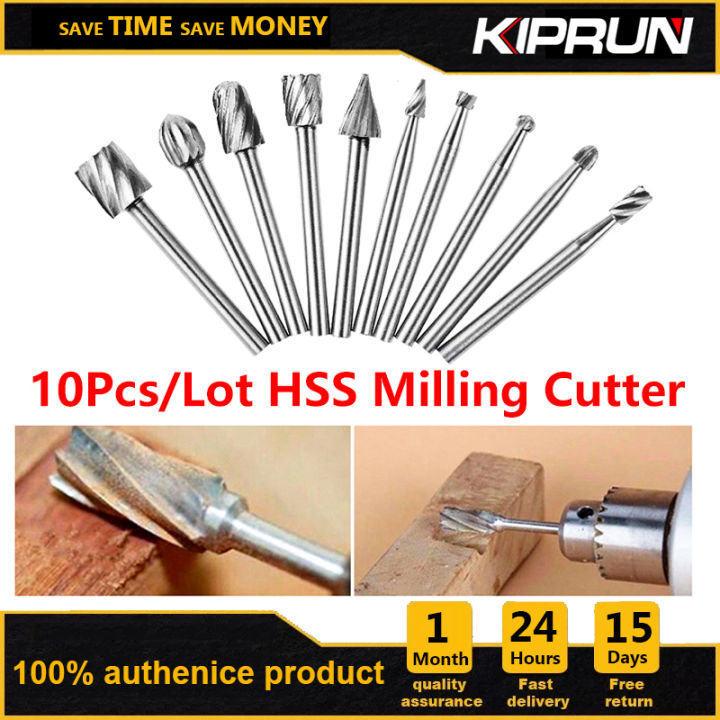 [Ready stock] KIPRUN 10pcs HSS Rotary Router Drill Bit Set Burr Tools ...